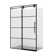 Vinnova Losar 48" W x 78" H Single Sliding Shower Door in Matte Black | Wayfair